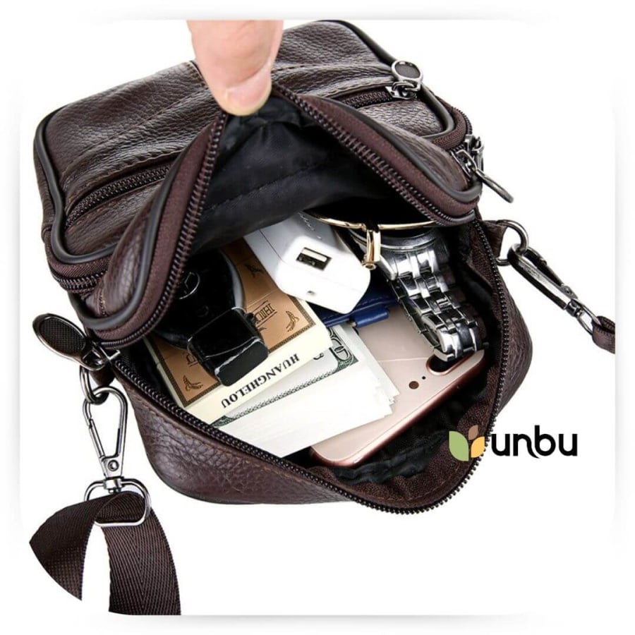 Bolsa Transversal Masculina Couro Legítimo